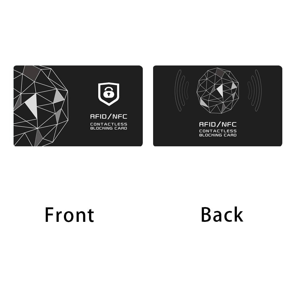 RFID Blocking Cards - 2 Packs, NFC Contactless Card Passport Protector Blocker for Men & Women, Protection Entire Wallet/Purse (Black)