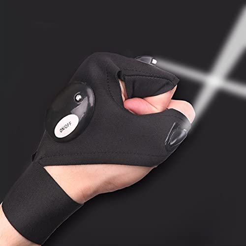 Fingerless Glove LED Flashlight Torch Outdoor Tool Fishing Camping Hiking Survival Rescue Multi Light Tool Left/Right Hand (Left Hand)