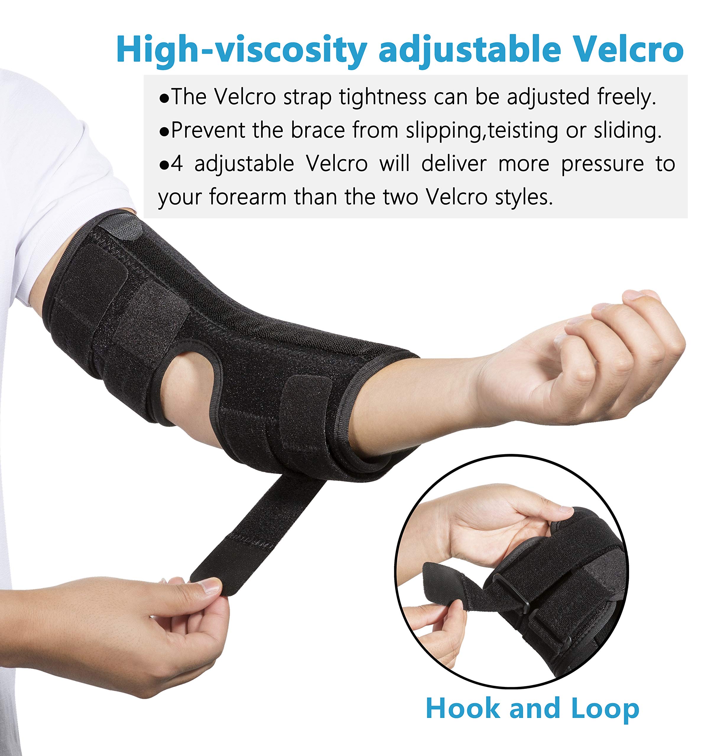 Elbow Brace Support Splint for Cubital Tunnel Syndrome and Arthritis Pain Relief , Adjustable Angle Stabilizer Brace ,Prevent Excessive Bending at night,Fits left and right Arms for Woman and Man- M