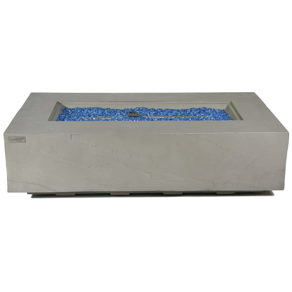 Elementi Plus Colorado Natural Gas Fire Pit for Outside Outdoor Fire Pit Table Smokeless Firepit Concrete Rectangular Fire Table Patio Heater Fireplace 60000 BTUs - Sunlight Yellow, 55.9 x 31.9 Inches