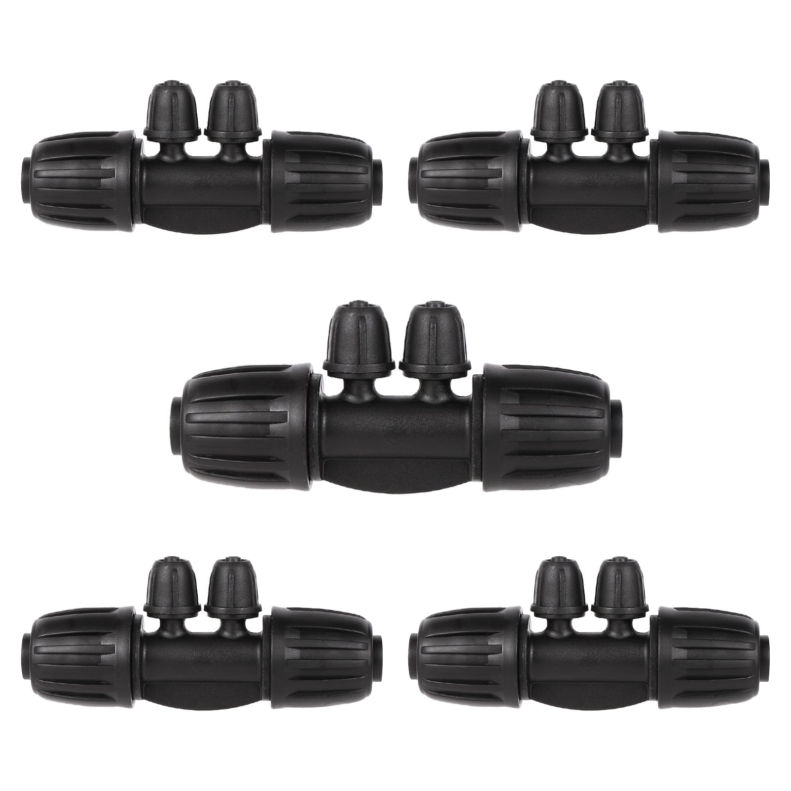FOGWOWO 1/2 Inch to 1/4 Inch Tubing Irrigation Fittings for (1/2'' ID x 0.60''-0.63'' OD) 16mm Drip Tubing,Locked Barbed Tee Connectors (10 Pcs Barbed Tee 4-Way)
