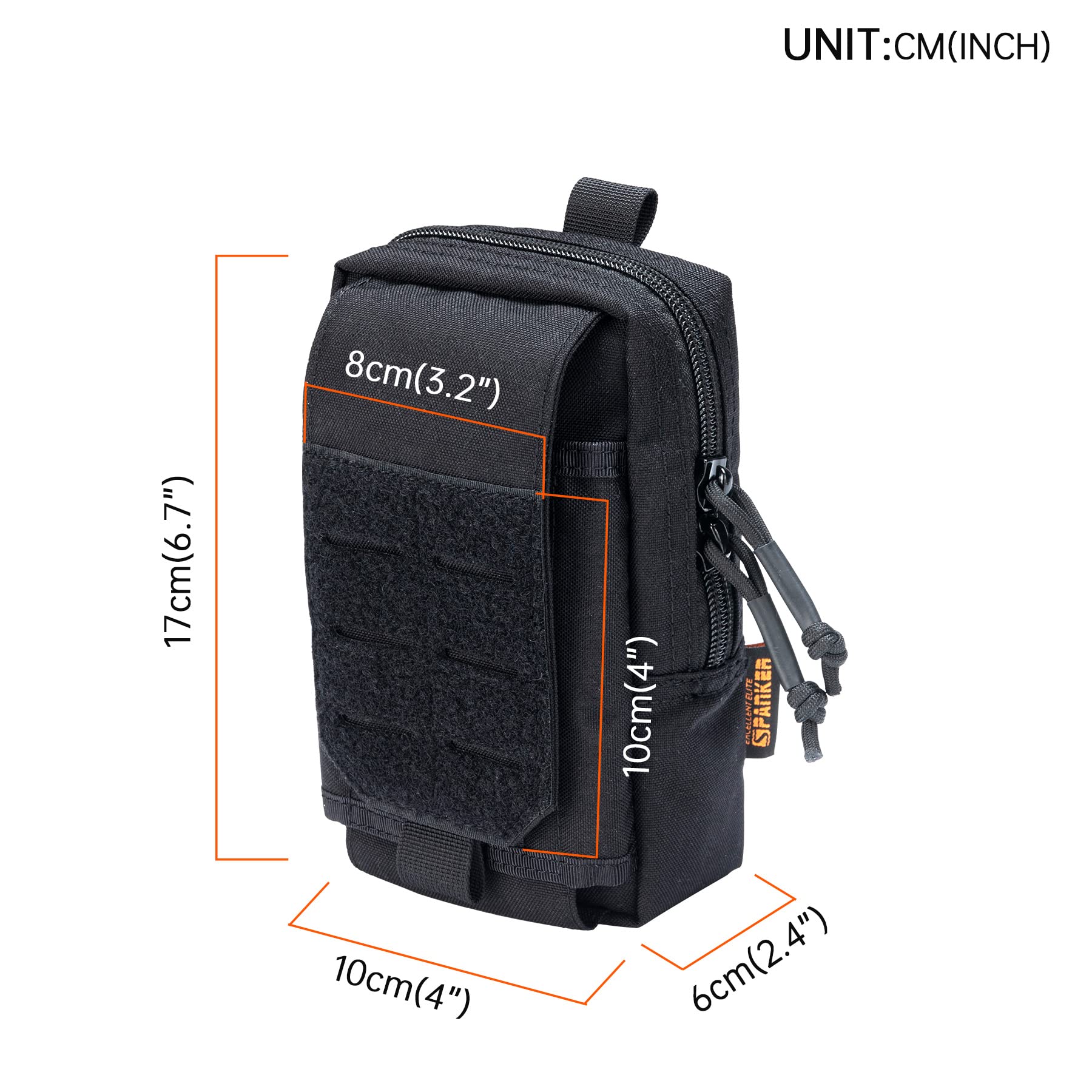 EXCELLENT ELITE SPANKER Tactical EDC Pouch Molle Utility Pouches Phone Holster Pouch Waist Bag Tool Pouch for Molle Accesssories(Black