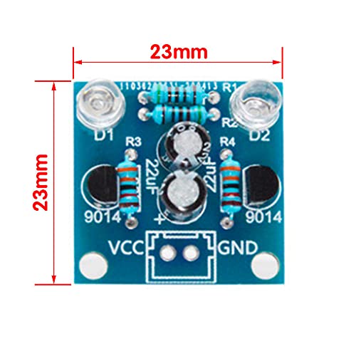 MHT11 Simple 5MM LED Flash DIY Kits DC 3V-14V Circuit Electronics Suite 1.6mm Parts for Arduino Blinking Flashing Kit