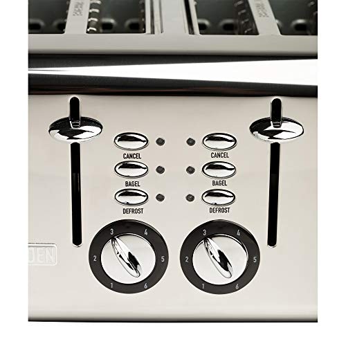 Haden 75011 COTSWOLD 4-Slice, Wide Slot Retro Toaster with Browning Control, Cancel, and Defrost Settings (Putty)