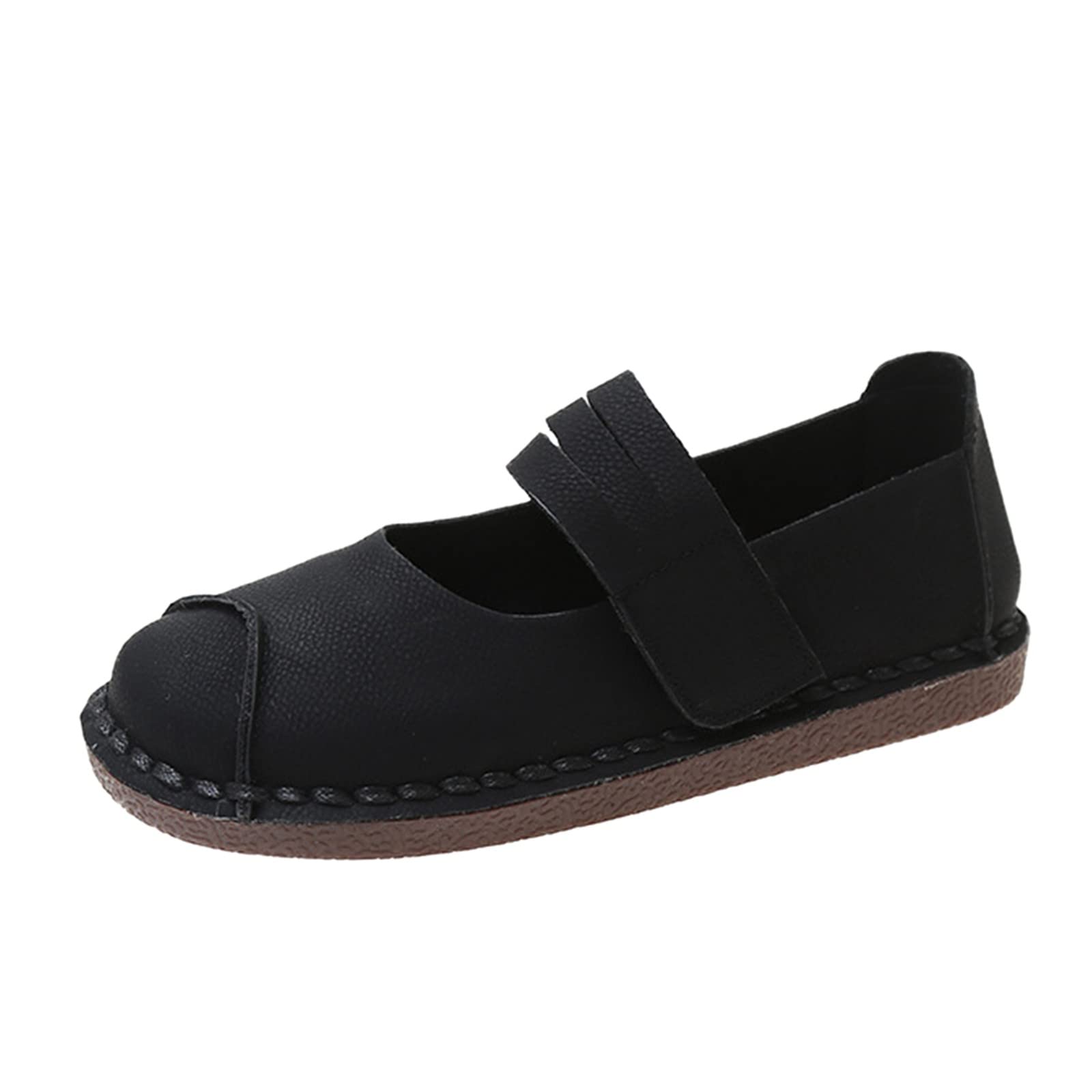 Flat Retro Casual Mouth Bottom Shoes Summer and Surface Shallow Soft Women's Spring Soft Women's Kids Boys Casual Shoes Black