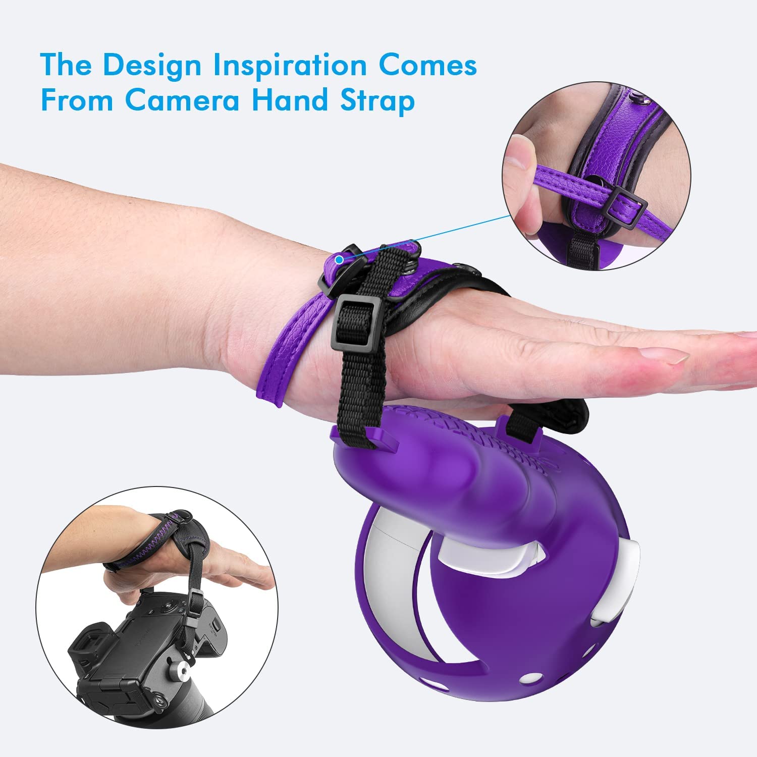 EWalos Accessories for Oculus/Meta Quest 2, Touch Controller Leather Grip Cove, Face Cover and Lens Protective Cover, Sweat-Proof, Light-Proof, Anti-Throw and Comfort-Enhancing Accessories Set