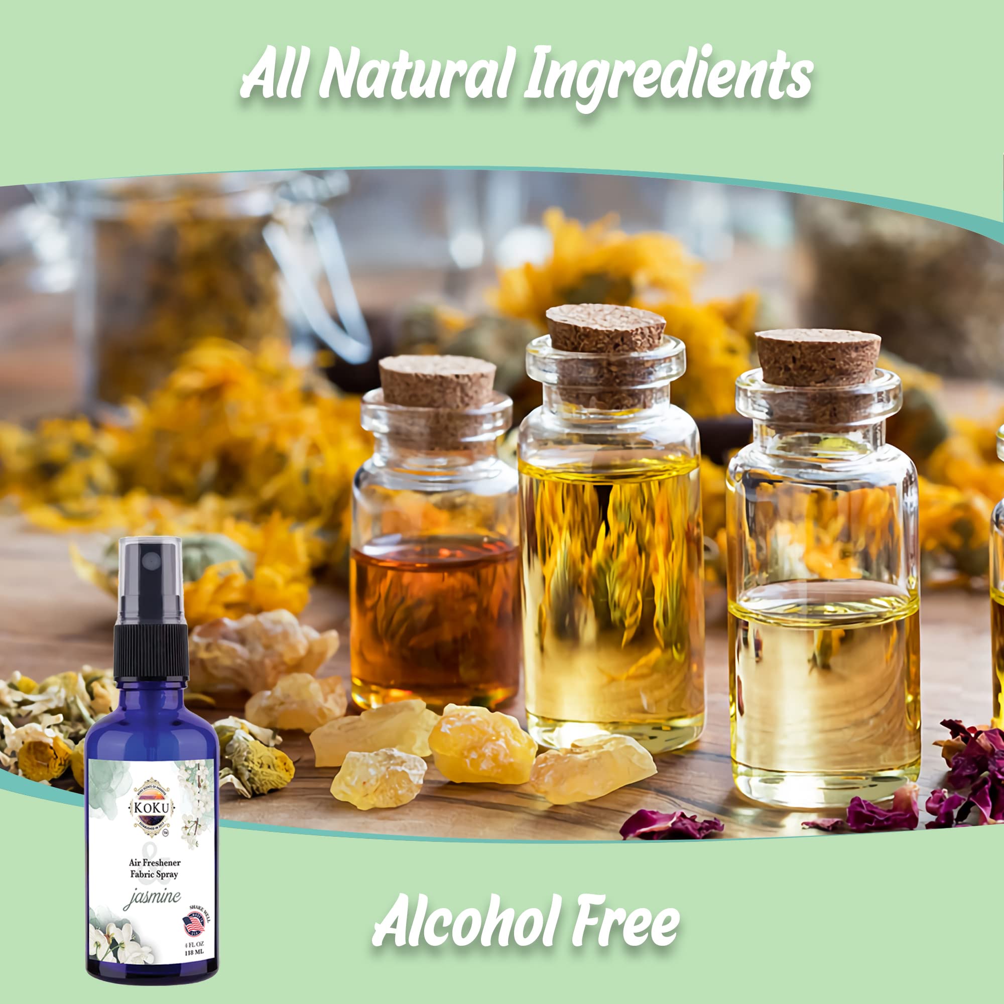 Jasmine Air Freshener - Room Spray - Odor Eliminator - Deodorizer - Car Air Freshener - Home Spray - Linen Spray - Fabric Refresher - Non-Toxic - Alcohol Free β 4 Oz