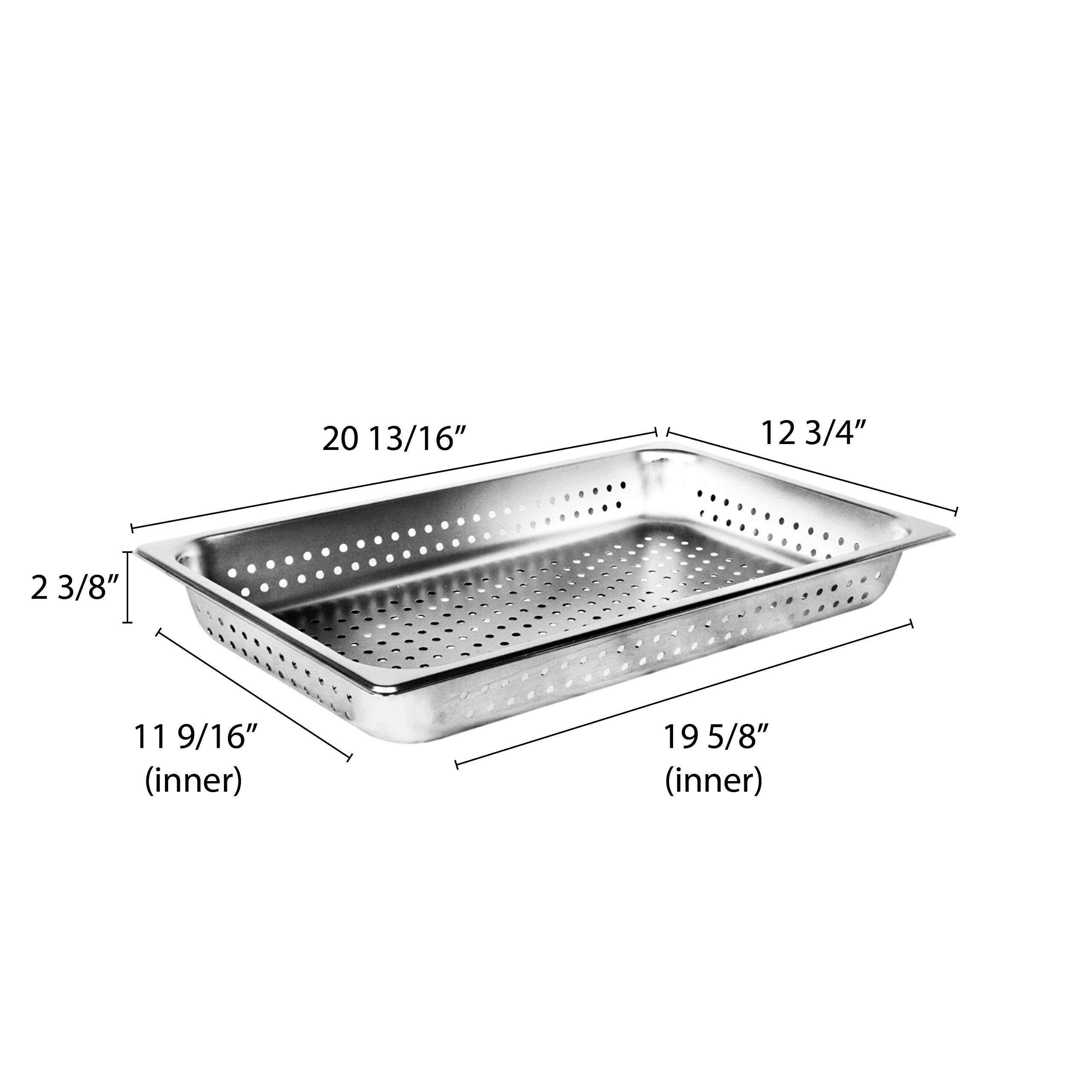 Thunder Group full size 2 1/2" deep perforated 24 gauge steam pans, comes in each