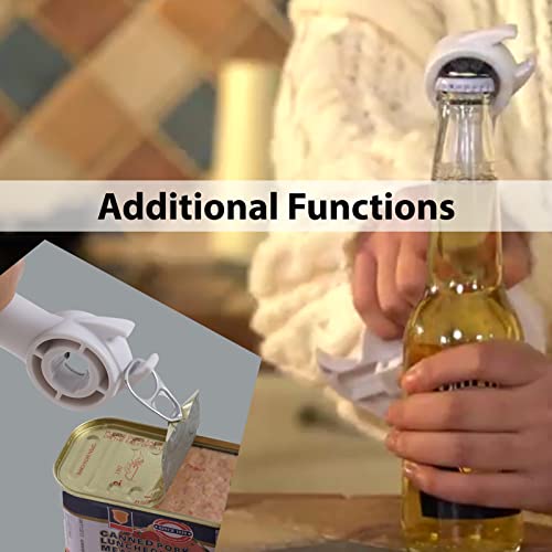 Jar Opener for Weak Hands Seniors Arthritis Bottle Cap Opener Lid Opener Labor-saving | Multifunctional | Adjustable | Anti-slip | Handheld (White)