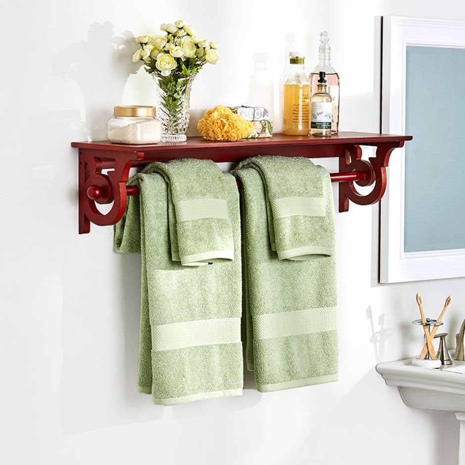 The Lakeside Collection Deluxe Quilt Rack with Shelf - Walnut