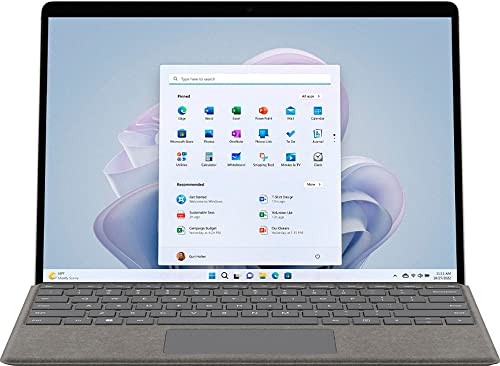 Microsoft Surface Pro 9, 13'' Touchscreen 2-in-1 Tablet, 12th Gen Intel Core i5-1235U, Iris Xe Graphics, 8GB DDR5 RAM, 512GB SSD, Windows 11h, Platinum, Device Only, with MTC Stylus Pen, Plantinum
