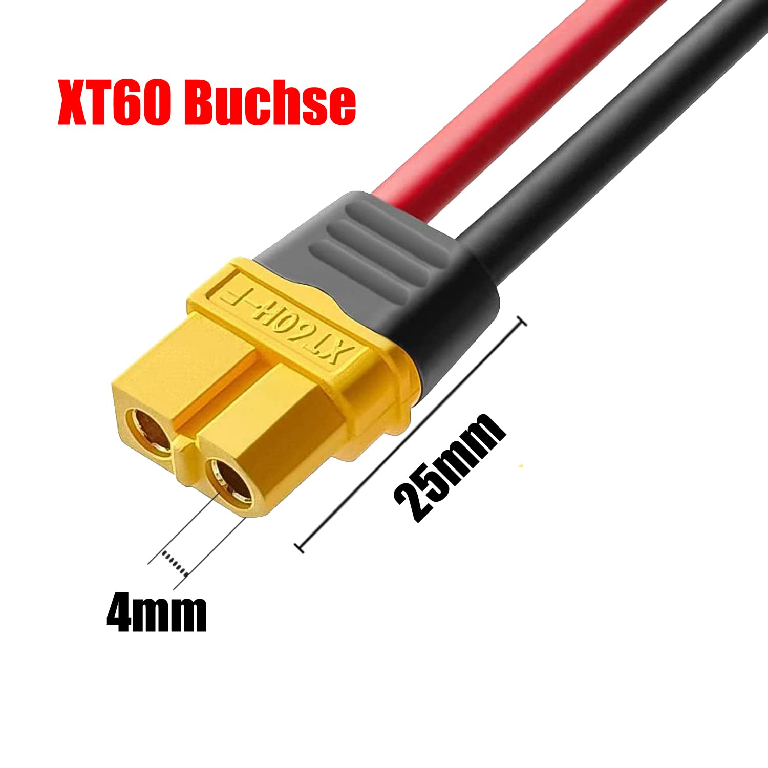 iHaospace XT60 Extension Cable 6FT 12AWG Male to Female for for RC Battery Portable Power Station Solar Panel Solar Generator