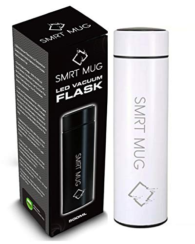 Smrt Mug Stainless Steel Water Bottle with LED Temperature Display – Double Walled Vacuum Insulated Smart Water Bottle | Non-Toxic, BPA Free & Leak Proof Travel Mug for Office, Home or Gym – 17 ounce