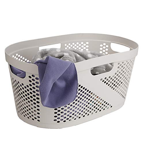 Mind Reader Basket Laundry Hamper, Bathroom, Bedroom, Closet, 60 Liter, Ivory & HHAMP40-IVO, Laundry, Storage, Bathroom, Bedroom, Home, Ivory 40 Liter Clothes Basket
