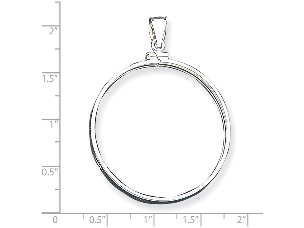 FJC Finejewelers Sterling Silver 38.2 X 2.8mm Plain Coin Bezel Pendant Necklace Chain Included