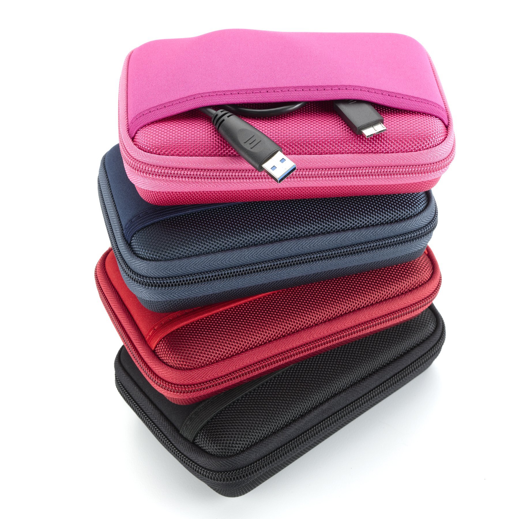 Drive Logic DL-64-RED Portable EVA Hard Drive Carrying Case Pouch, Red