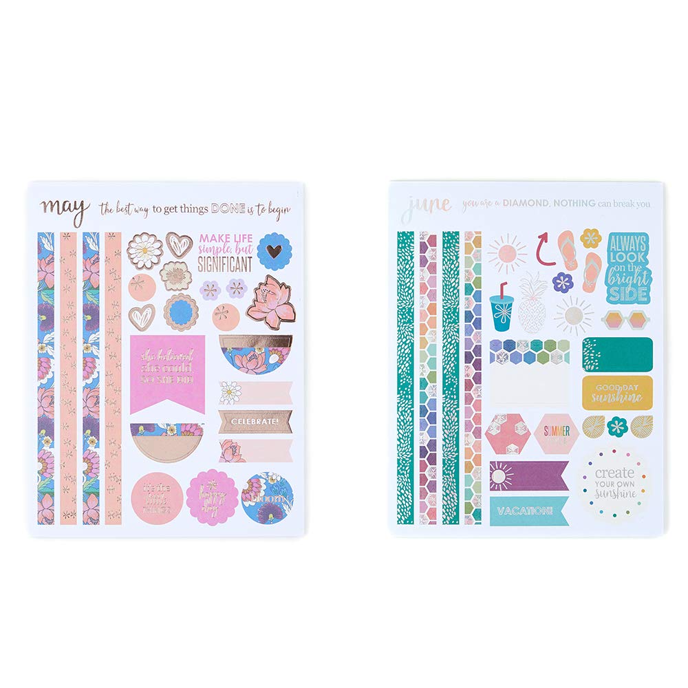 Erin Condren Designer Sticker Book - Monthly Edition 4 (12 Sticker Sheets Total). Decorative and Cute Stickers for Customizing Planners, Notebooks, and More