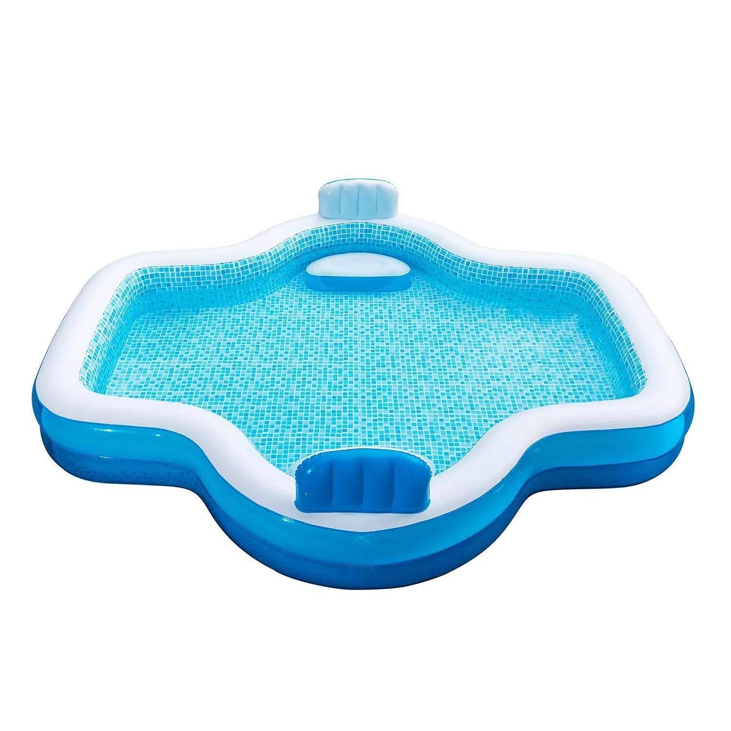 Elegant Family Pool 10 Feet Long 2 Inflatable Seats with Backrests. New Version