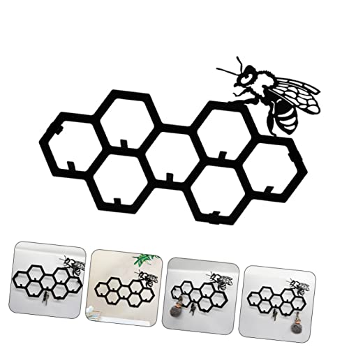NOLITOY Towel Hooks Entryway Mount Coat Clothes Ornament Beehive Hats with Honeycomb Organizer Keys Decorative Iron Home Panel Mounted Hangers Art Household Cling Window Sunflower Hollow Towel Hook