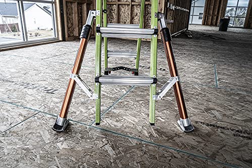 Little Giant Ladder Systems Conquest 2.0 All-Terrain, M17, 17ft, Multi-Position Ladder with Adjustable Outriggers, Fiberglass, Type 1A, 300 lbs Weight Rating, (17107-001)