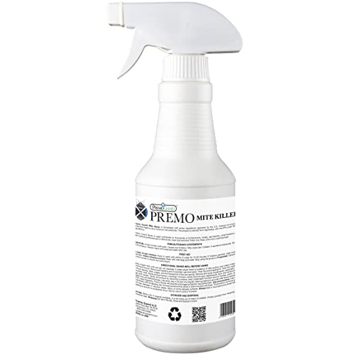 Mite Killer Spray by Premo Guard 32 oz – Treatment for Dust Spider Bird Rat Mouse Carpet and Scabies Mites – Fast Acting 100% Effective – Child & Pet Safe – Best Natural Extended Protection
