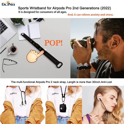 OCING 6 in One Airpods Pro 2 Case with Secure Lock, Full Body Protective Case Compatible with Airpod Pro 2nd / 1st Generation(2022/2019), Supports Wireless Charging (Black)