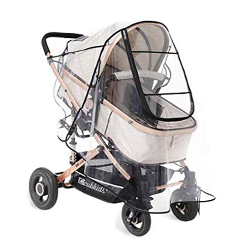 Diagtree Stroller Rain Cover Universal, Baby Travel Weather Shield, Windproof Waterproof, Protect from Dust Snow Insects (Black-M)