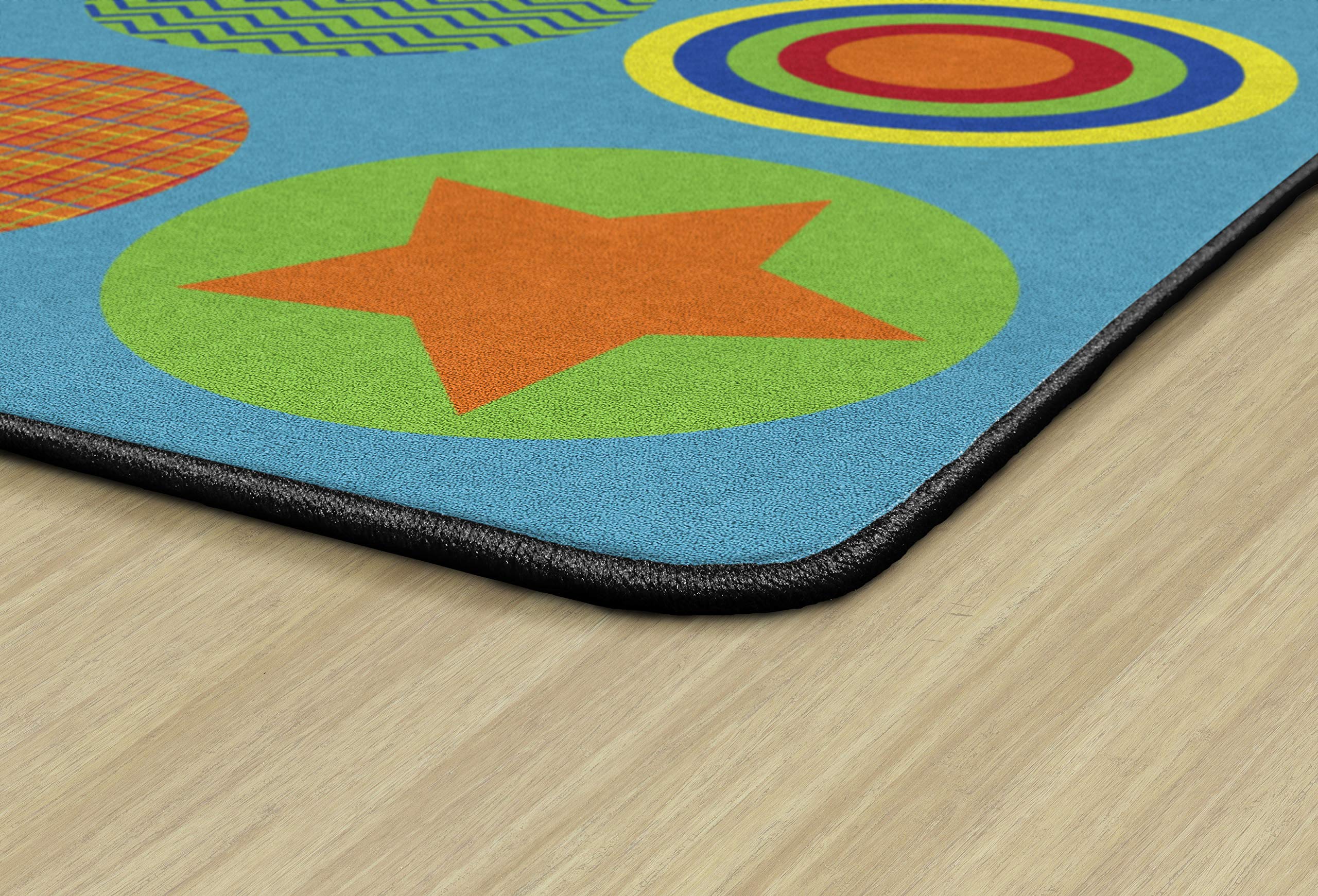 Flagship Carpets Patterned Circles Colorful Multicolor Seating Carpet for a Gathering Place, Children's Classroom Rug or Kids Educational Area, 7'6" x 12', Seats 24, Rectangle