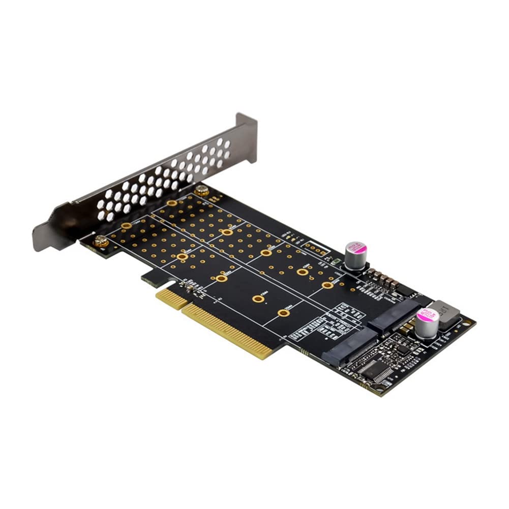 Midautoo PCI-E X8 Dual Channel M.2 NVMe Boost M.2 M Key NVMe SSD Solid State Drives Expansion Card