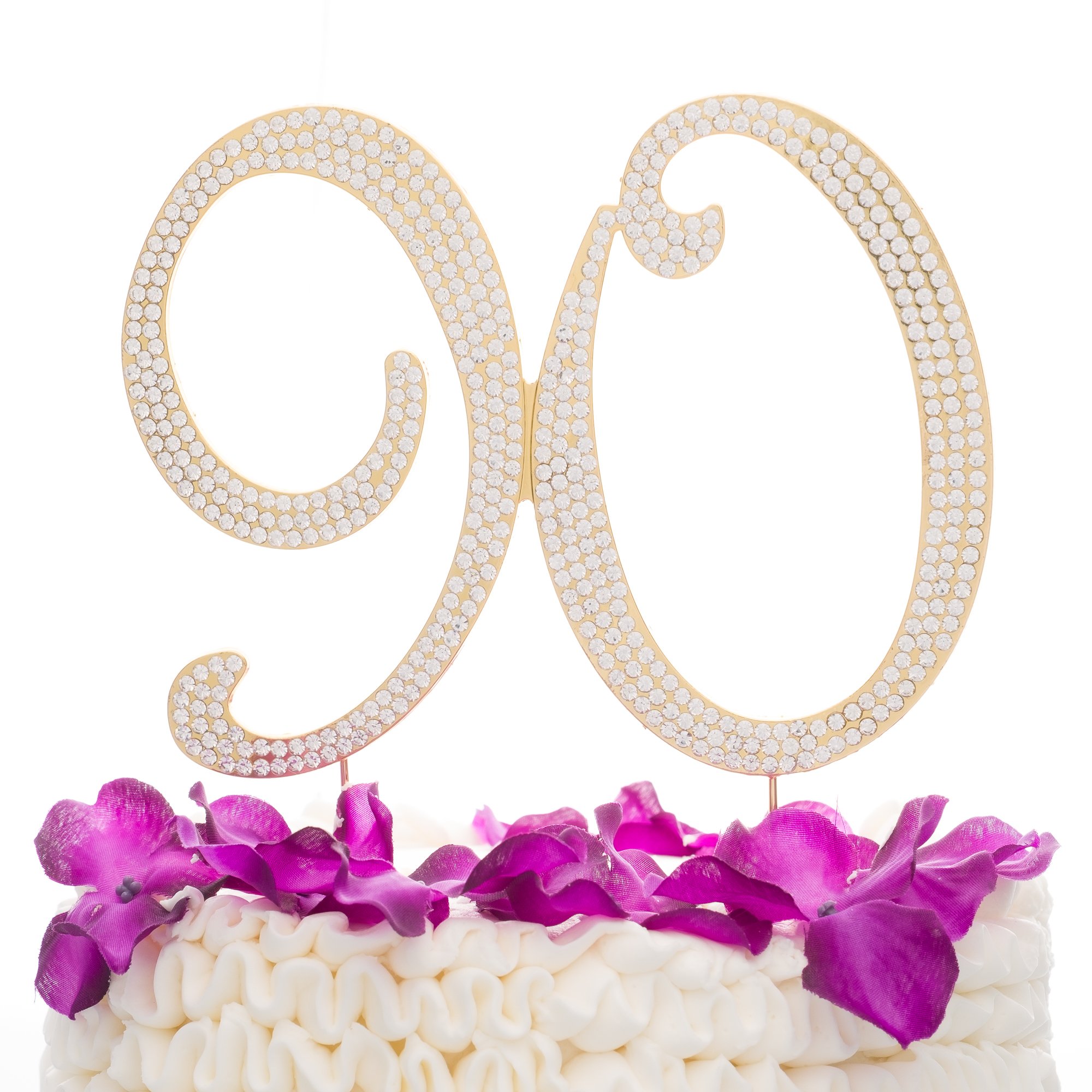 Ella Celebration 90 Cake Topper for 90th Birthday Number Party Supplies & Decoration Ideas (Silver)