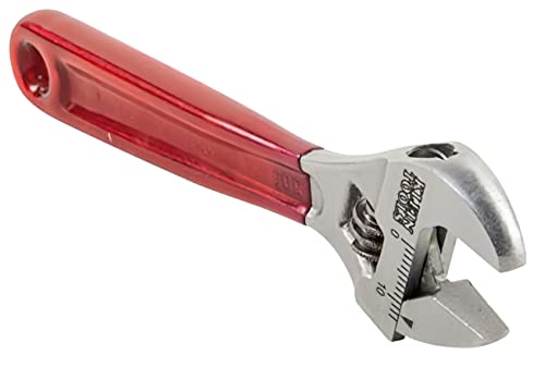 Klein Tools D506-4 Adjustable Drive Wrench, Forged with High Polish Chrome Finish and a plastic dipped handle, 4-Inch