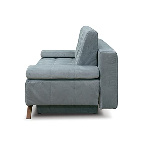 RINOLO Modern Serena Sleeper Sofa - Storage Pull Out Couch Convertible Sofa Bed, Pine Wood, Velvet Upholstery, Pocket Sinuous Springs, Made in Europe, Queen Size 80in W x 39in D x 37in H β Dark Grey