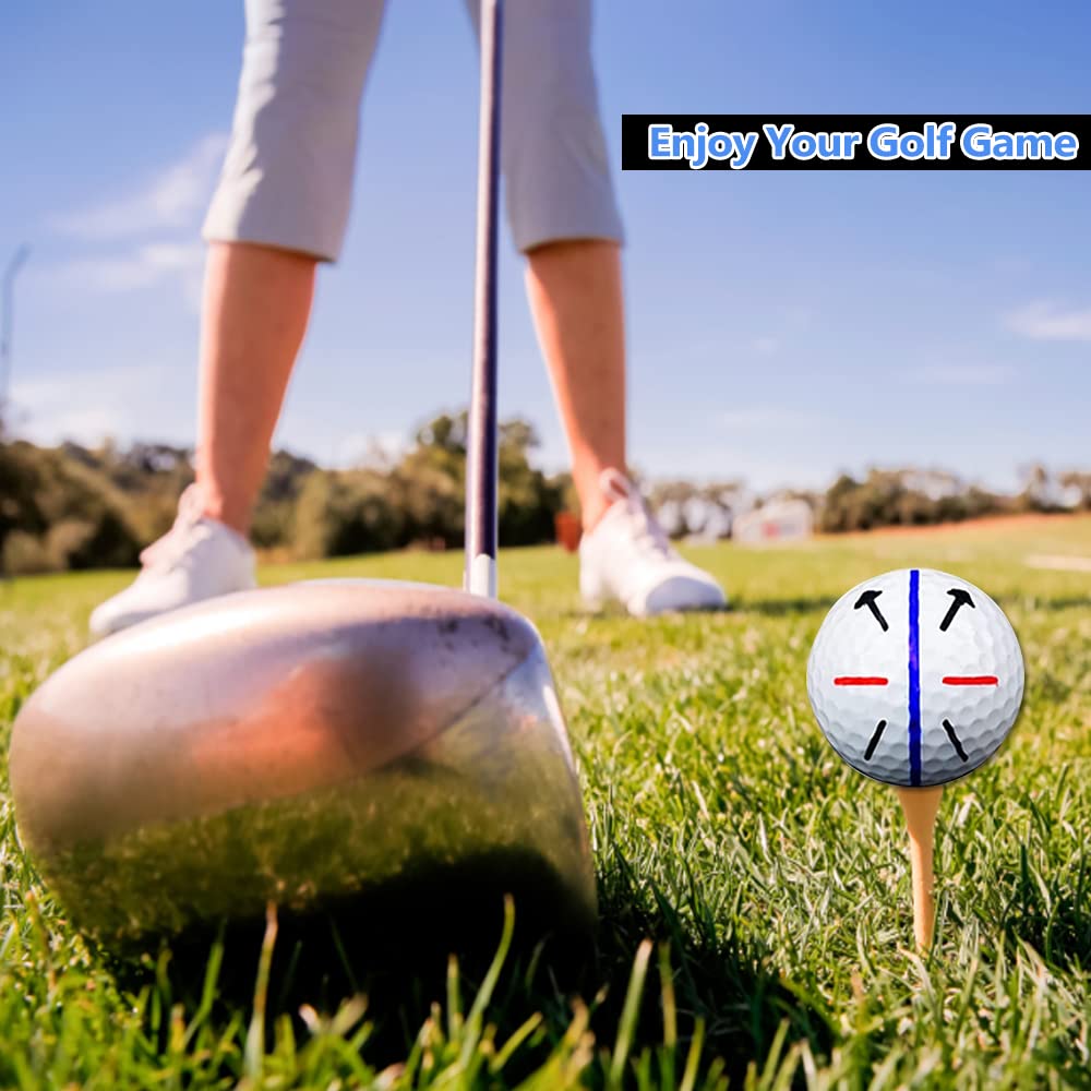 Golf Ball Marker, 4 Golf Ball Marking Stencils, Golf Ball Line Marker Tool, Golf Ball Alignment and Identification Tool, for The Golfer