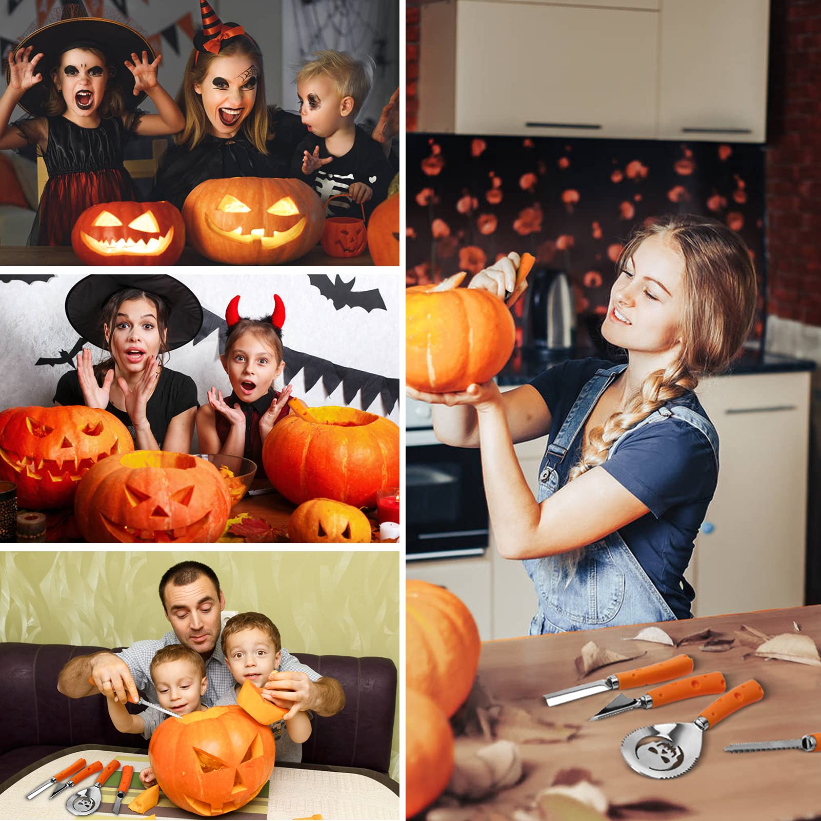 HuaQi Halloween Pumpkin Carving Kit: Halloween Decorations Pumpkin Carving Tools Pumpkin Carving Power Tools with Carrying Case for Kids Adults