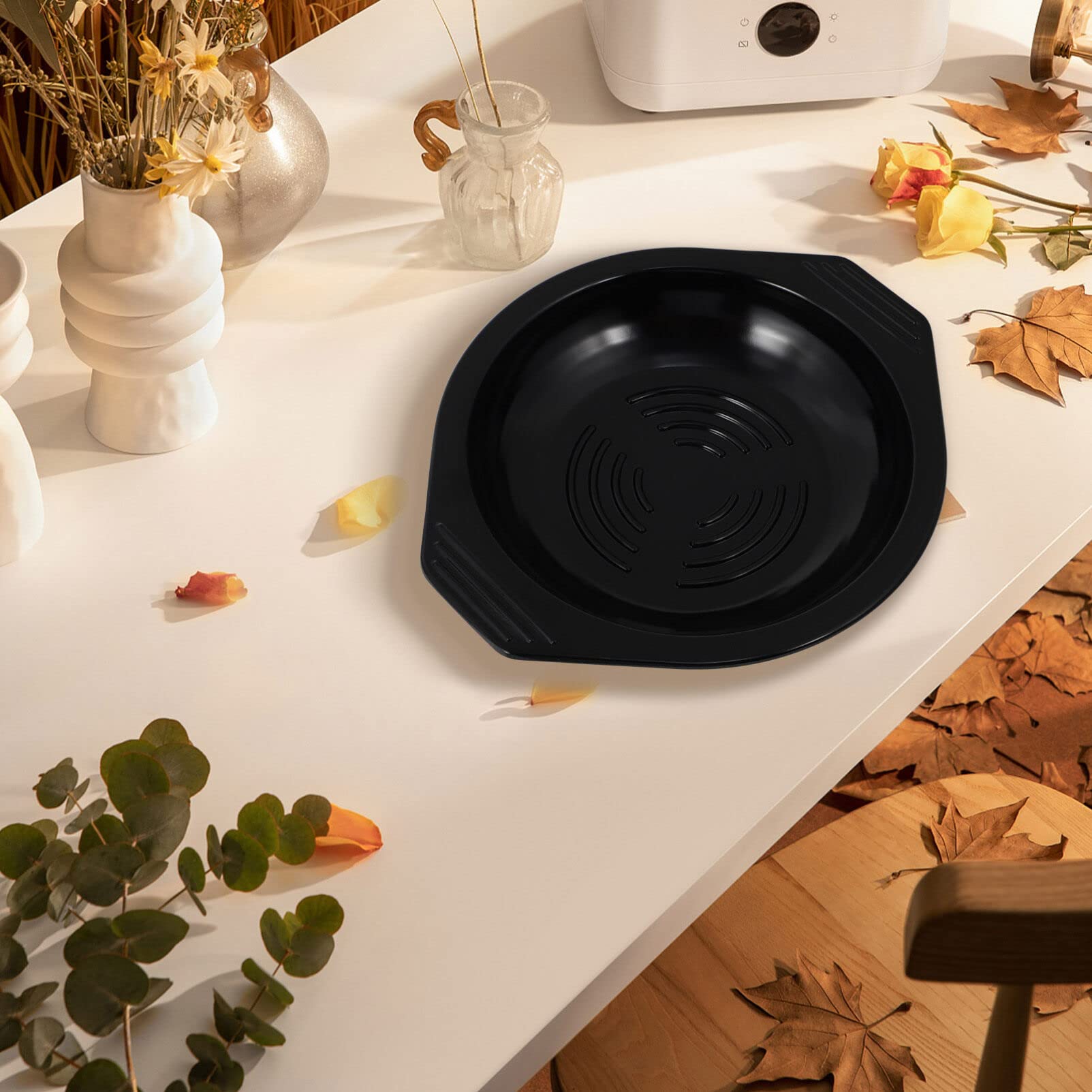 Hemoton Stone Bowl Trivet Bibimbap Bowl Tray Melamine Hot Pot Holder Mats for Korean Dolsot Soup Bowl Heat Resistant Pads Black