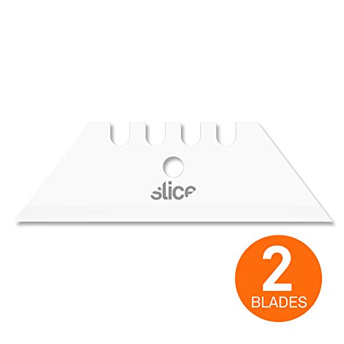 Slice 10525 Ceramic Utility Blades (Pointed Tip), True Safety Blades, Finger Friendly, Safe to Touch, 11x Longer Lasting Than Metal, Double-Sided Blades Extend Blade Life, Never Rusts (2 Blades)