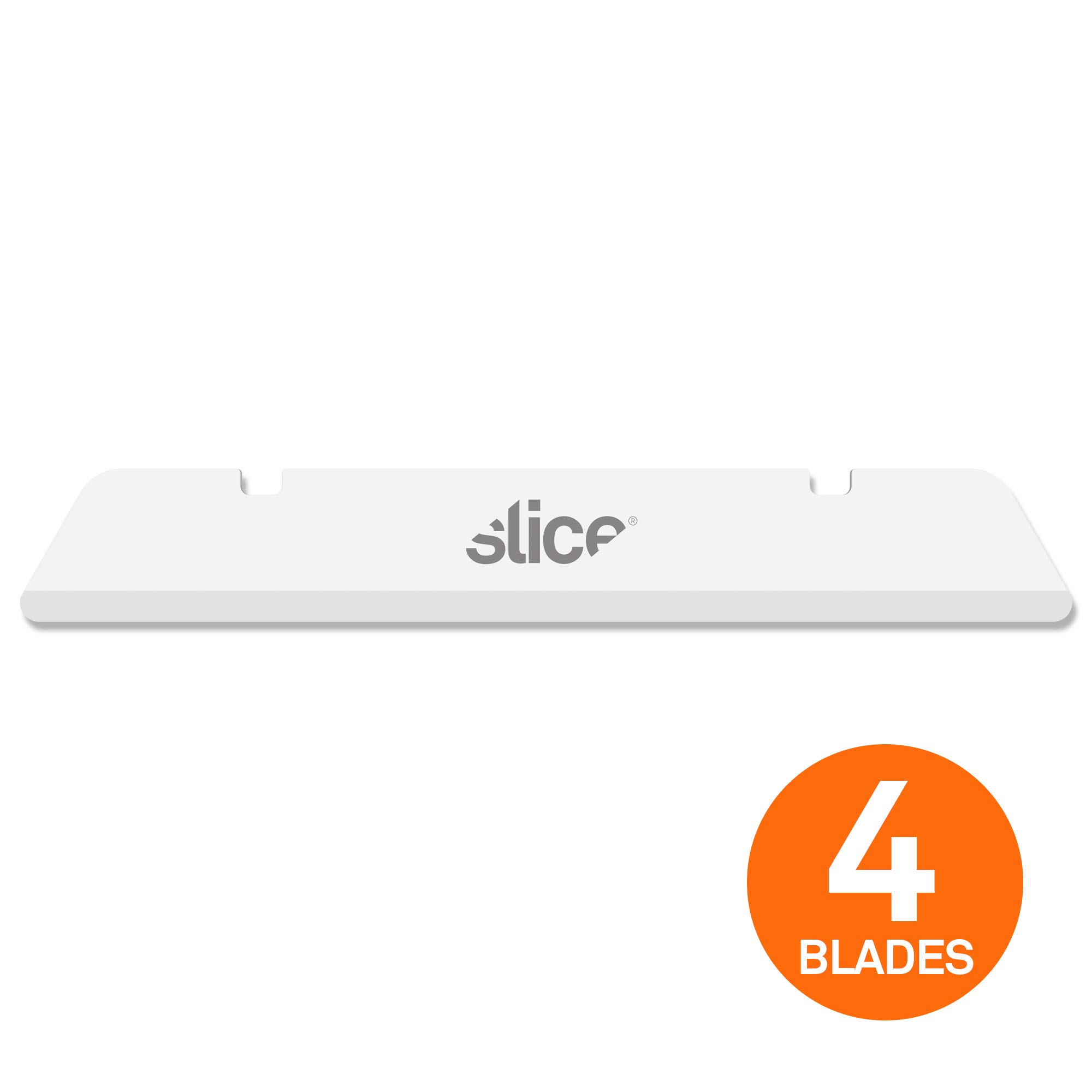 Slice 10538 Extra Long Industrial Blade, Advanced Ceramic, Ideal for Insulation, Batting, Foam, Finger-Friendly Safety Blade, Lasts 11x Longer Than Metal, Rounded Tip (4 Pack)
