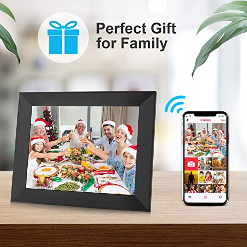 Frameo Digital Picture Frame WiFi - 10.1 Inch 32GB Digital Photo Frame Remote Control & OTG USB Cable 1280 * 800 IPS Touchscreen 16:10 Smart Picture Slideshow Share Photos Video
