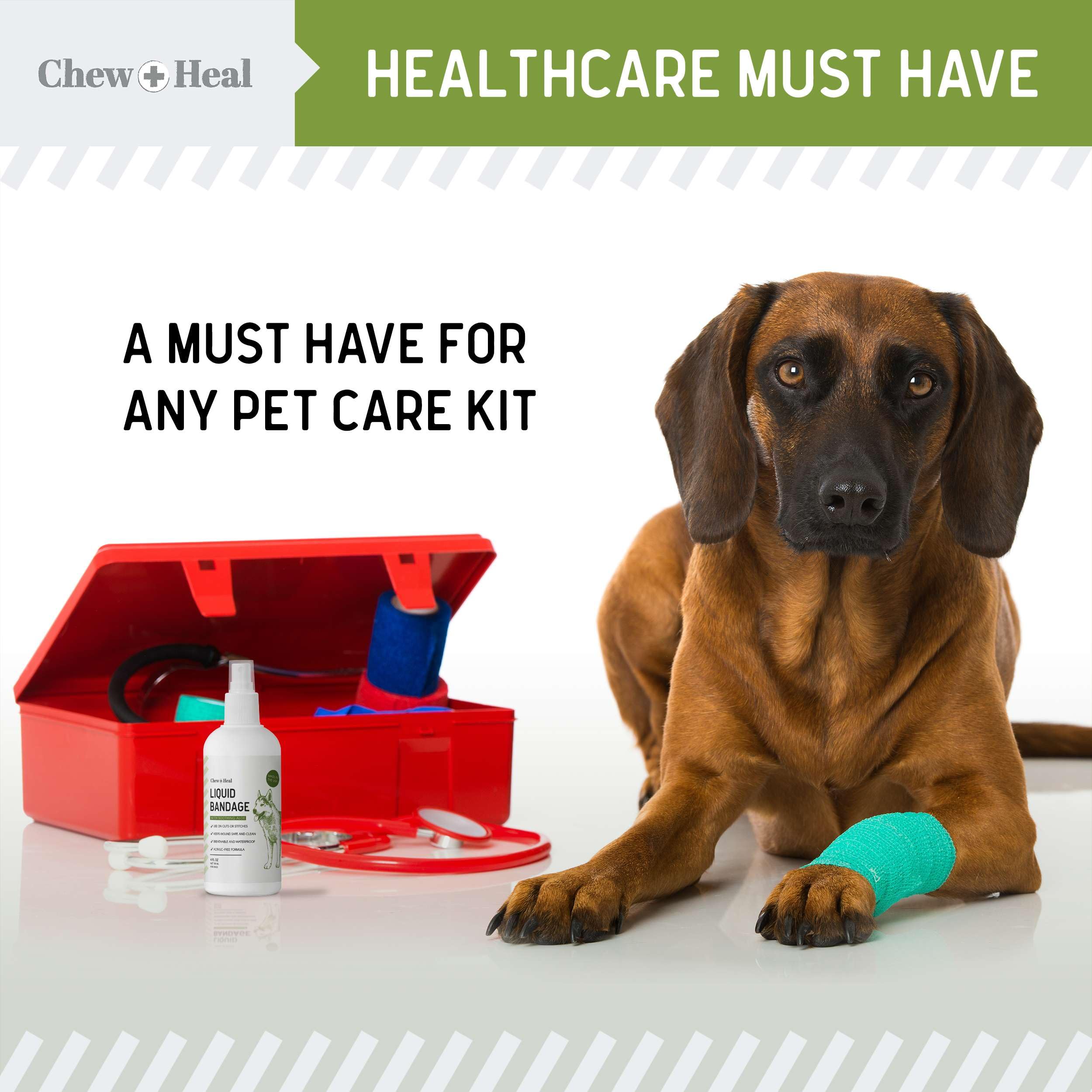 Pet Liquid Bandage for Dogs - 4 oz Spray with Aloe - Wounds Care for Dogs Including Cuts, Scrapes, and Stitches - Breathable and Waterproof