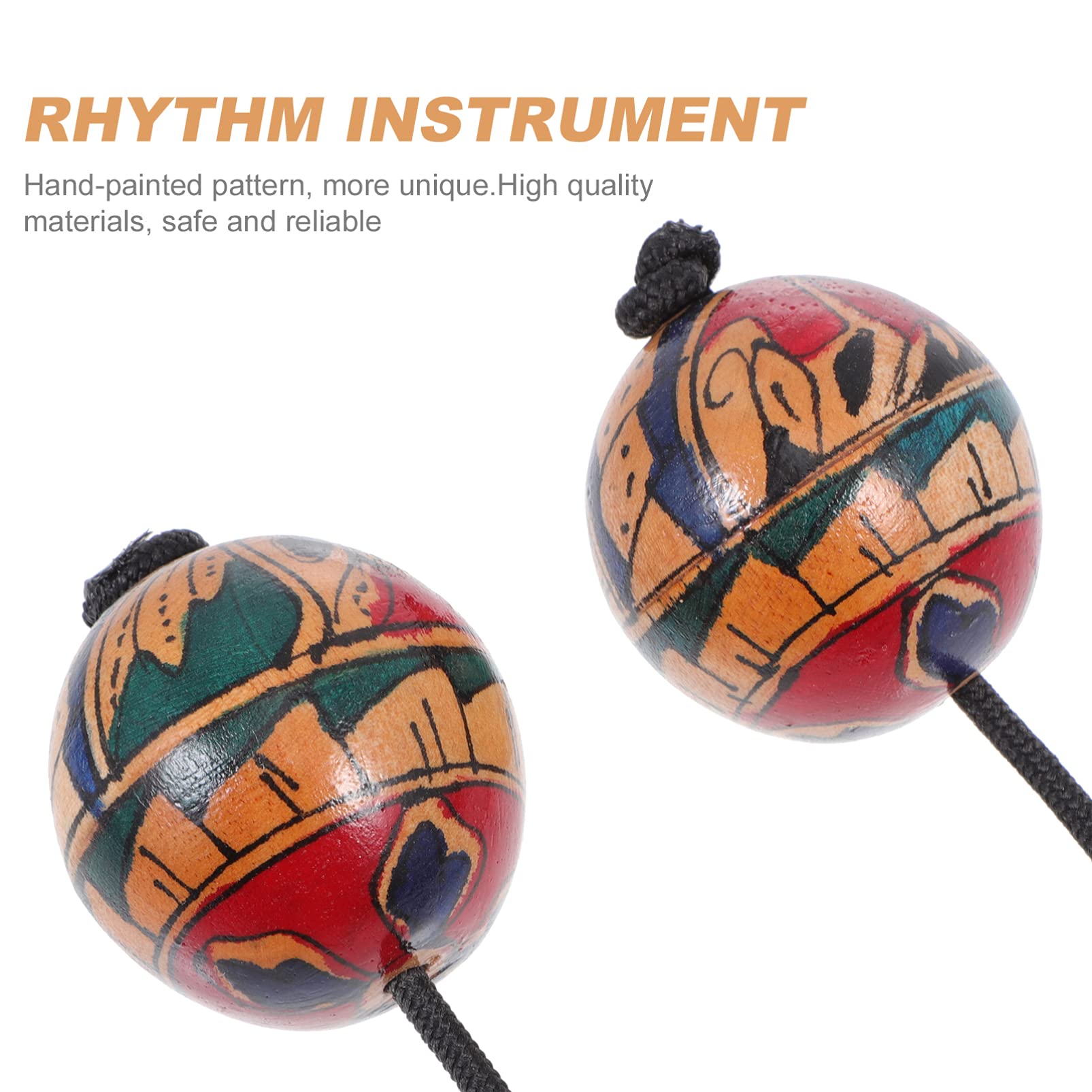 FOMIYES Aslatua Rhythm African Double- Shaker Single Hand Handprint Percussion Shakers Instruments for Lovers Beginners