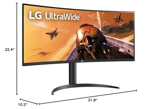 LG 34WP75C-B 34" Curved UltraWide QHD Monitor with AMD FreeSync Bundle with 3 YR CPS Enhanced Protection Pack and Microsoft 365 Personal 15 Month Subscription
