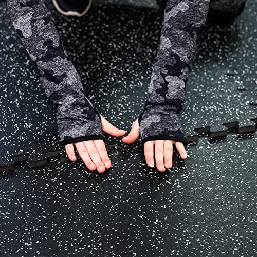 SUPERJARE 0.56โ Thick Exercise Equipment Mats, 48 Sq Ft EVA Foam Mats with Rubber Top, Interlocking Rubber Floor Tiles for Home Gym and Fitness Room, Protective Flooring Mat,Black/ White