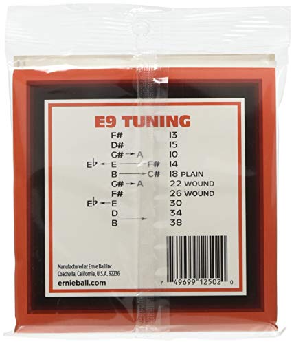 Ernie Ball Pedal Steel E9 Tuning Nickel Wound Guitar Strings, Gauge (P02502)