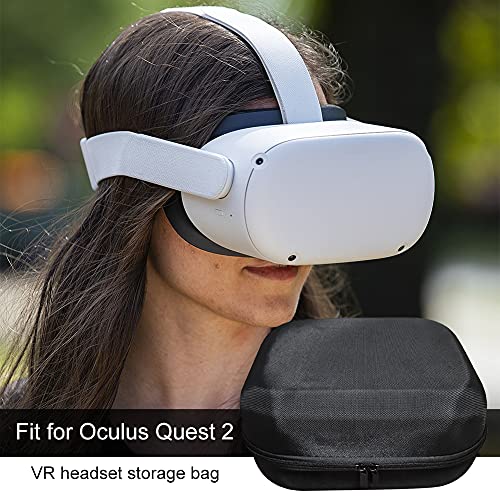 EKDJKK VR Headset Storage Bag with Strap, Home Hard Carrying Case VR Gaming Headset and Touch Controllers Accessories Fit for Oculus Quest 2