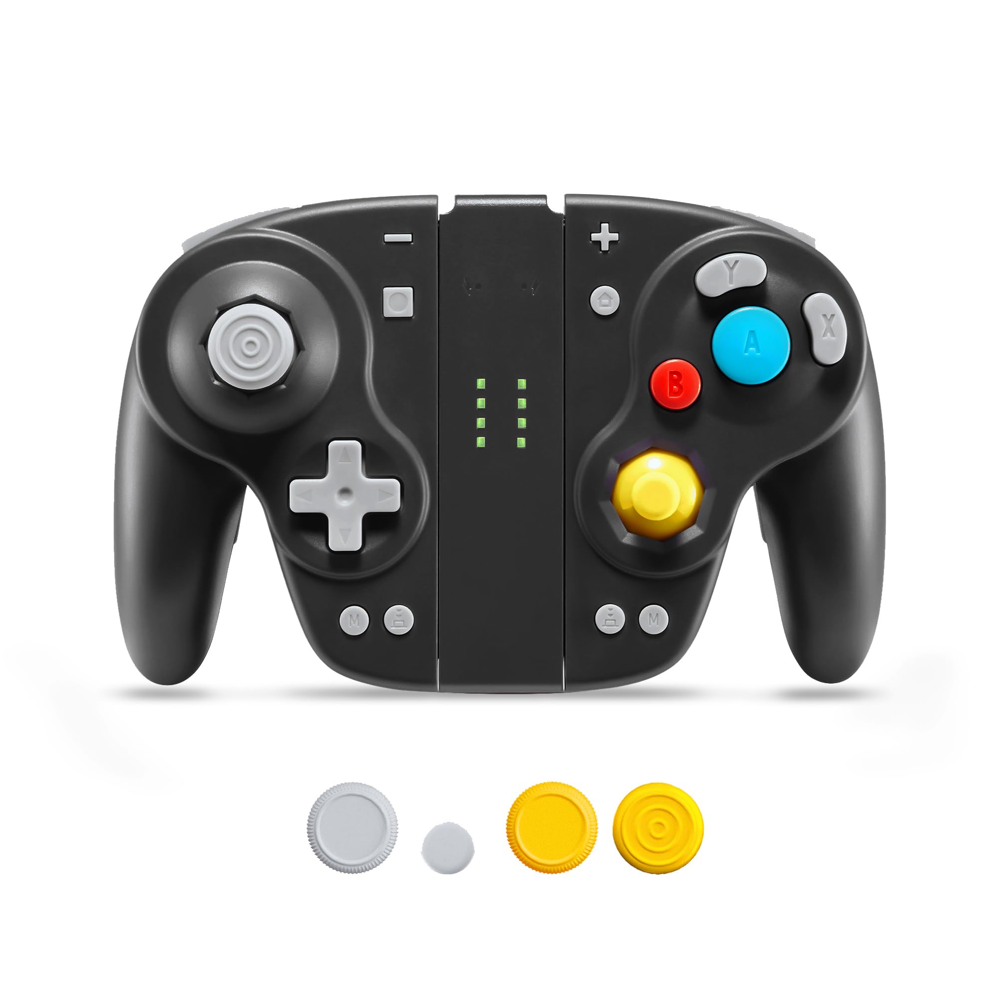 DOYOKY Hall Effect Joypad Retro Gamecube Style Wireless Controller for Switch/Switch OLED, Switch Controllers with Hall Effect Joystick/Replaceable Thumbsticks/Map Button/Turbo/6-Axis/Vibration(Black)