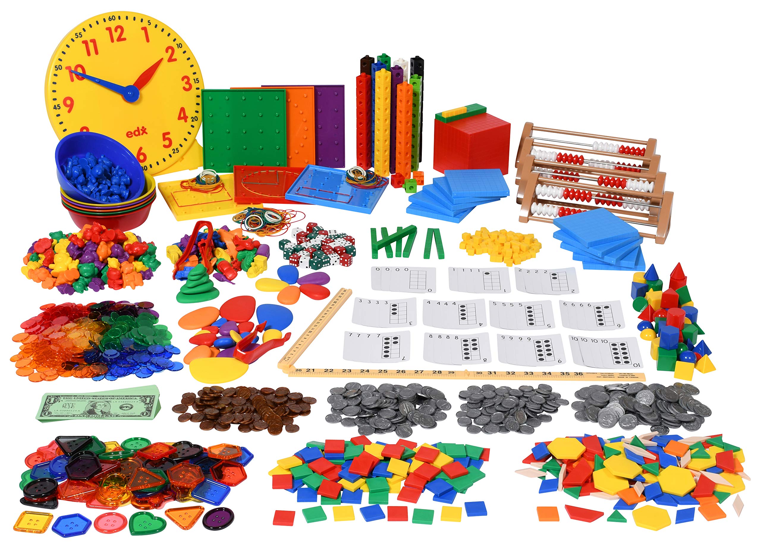 edxeducation Classroom Math Kit - For Grades 1 and 2 - Teach Early Math - Includes 22 Versatile Teaching Resources and Manipulatives