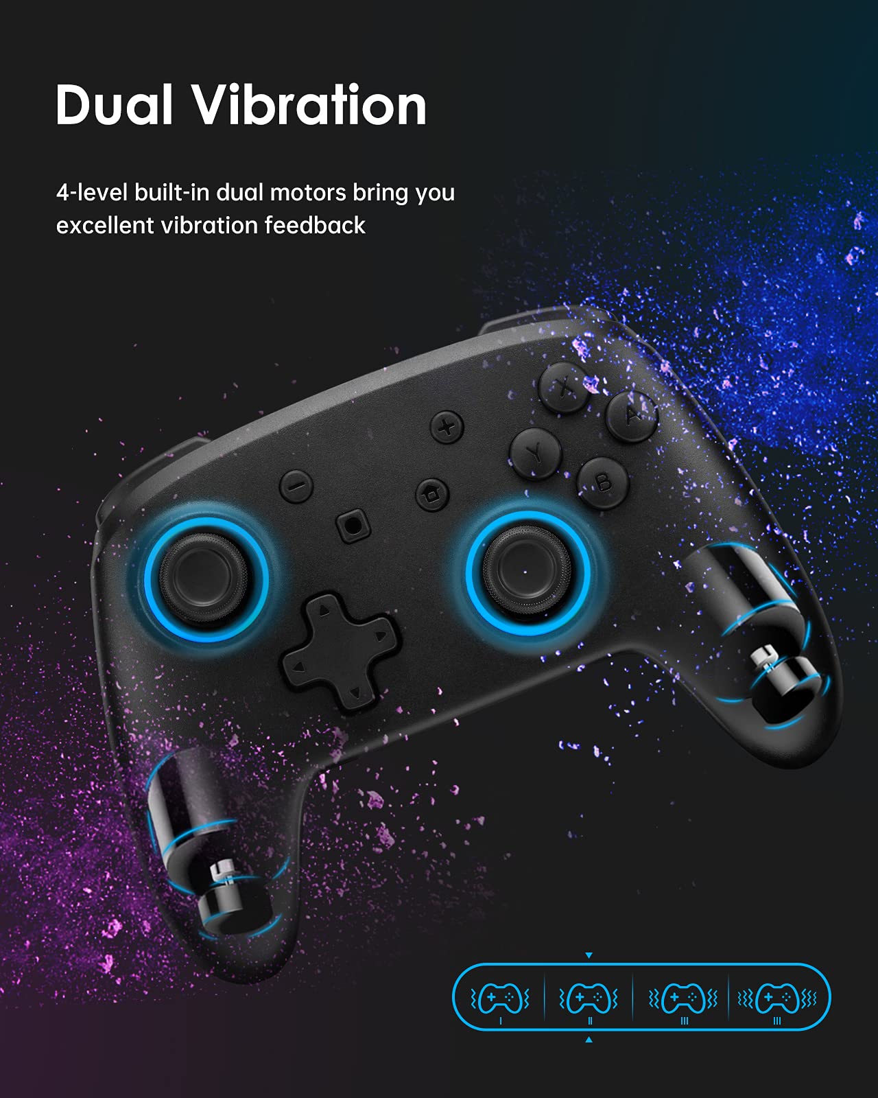 DOYOKY Switch Controller, Switch Controller Compatible with Switch/Switch Lite, Wireless Gamepad with 7 LED Colors/Motion Control/Dual Vibration/Turbo1…