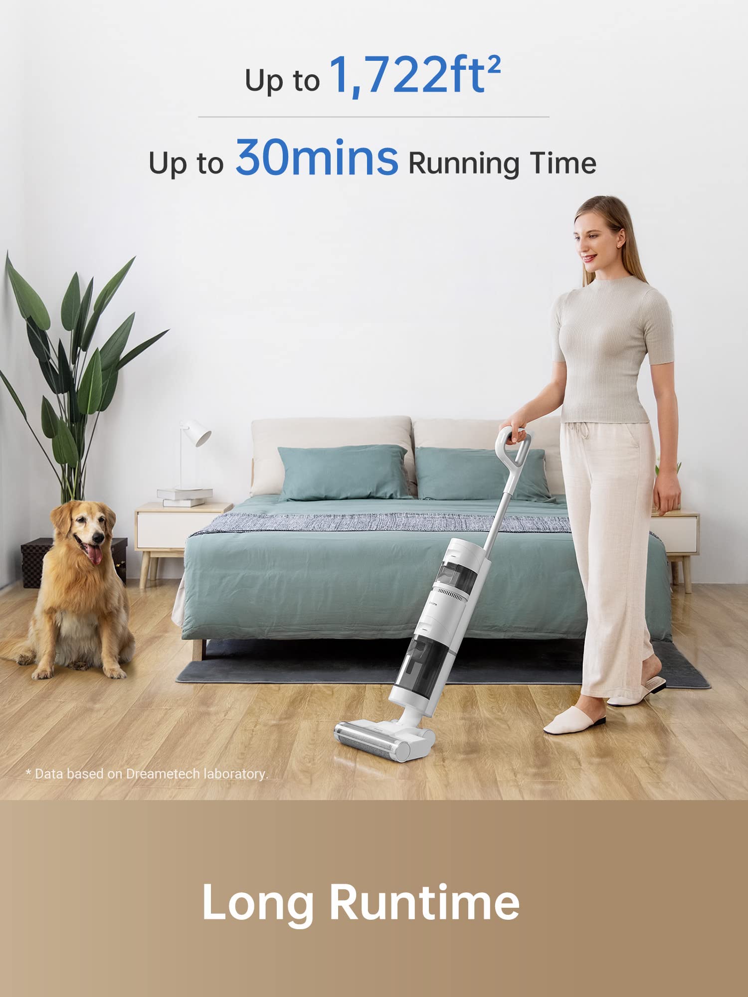 Dreametech H11 Wet Dry Vacuum and Mop, Powerful Hard Floor Cleaner, One-Step Self Cleaning Vacuum Cleaner, Great for Sticky Messes