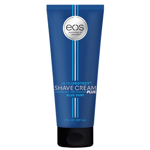 eos UltraProtect Menâs Shave Cream- Blue Surf, 24-Hour Hydration, Non-Foaming Formula, 7 fl oz
