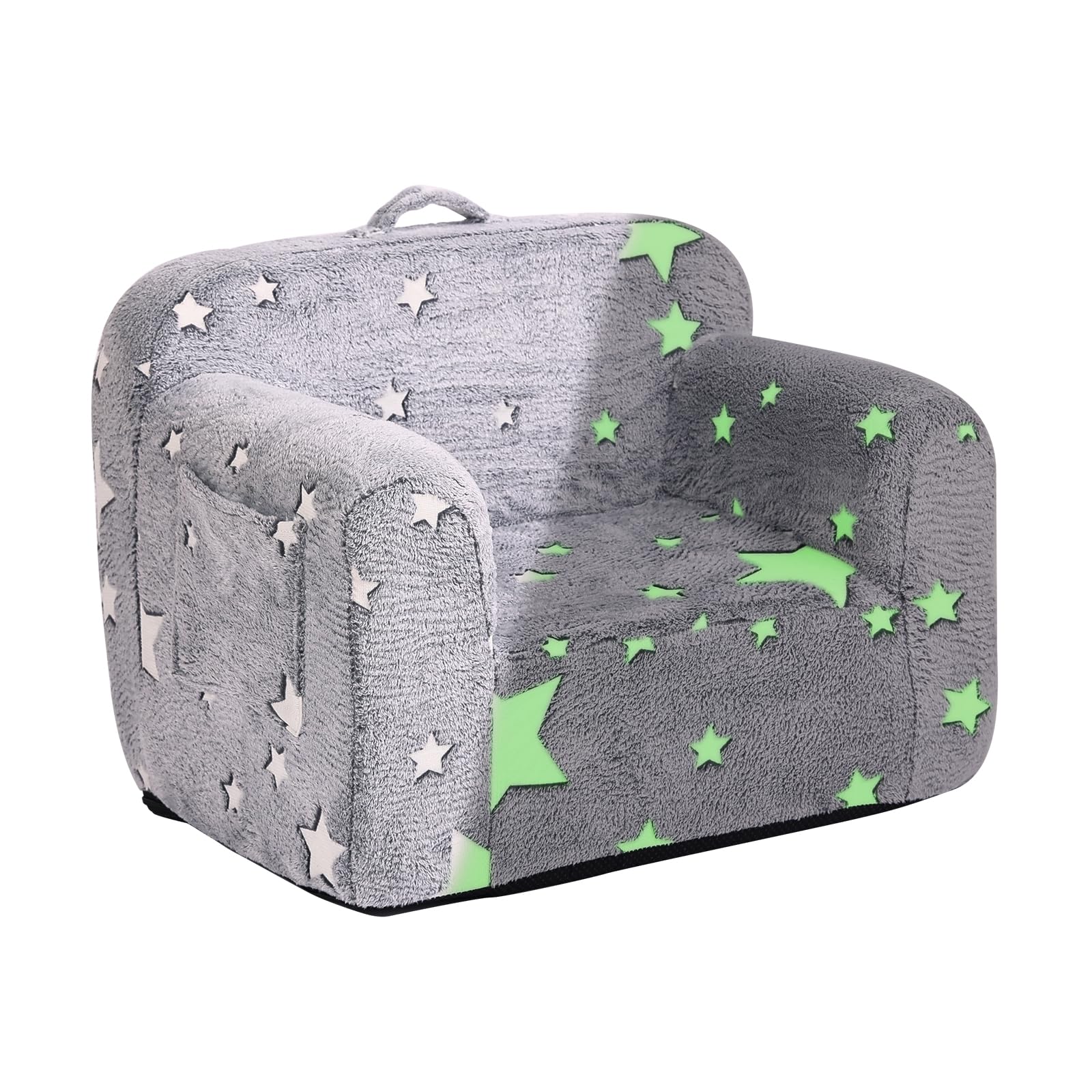 Tiita Kids Foam Chair, Star - Children Sofa with Armrest, Lightweight, Portable, Removable Cover, Side Pockets, Special Design for Girl or Boy